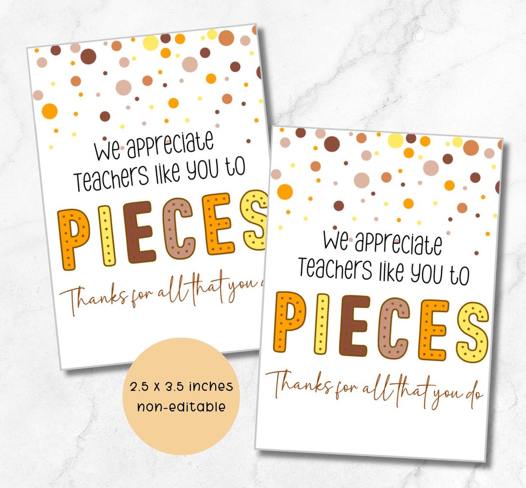 We Appreciate Teachers Like You to Pieces Gift Tag, Teacher ...