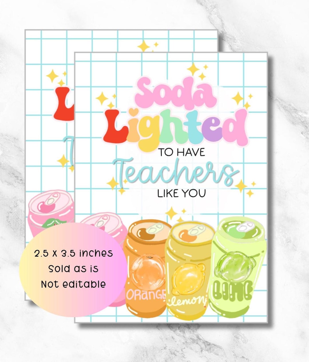 Teacher Appreciation Soda Gift Tag, Printable Teacher Week Favor Tag ...