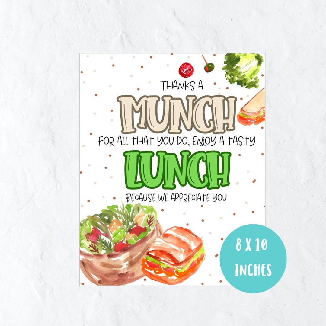 Employee, Staff, Appreciation Sign Printable, Appreciation Lunch 8 X 10 ...