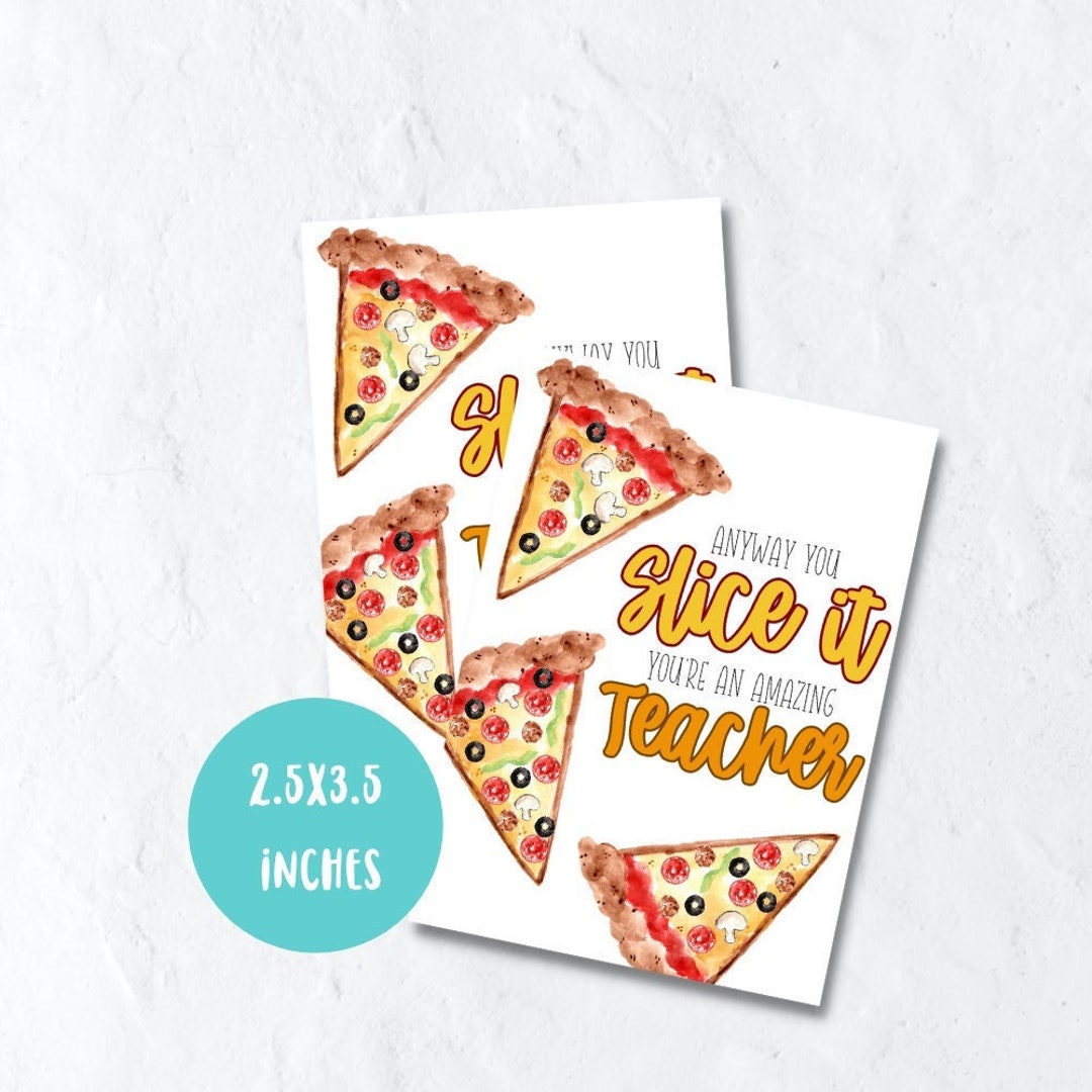Teacher Appreciation Week Gift Tag, Pizza Tag, Printable Gift Tag ...