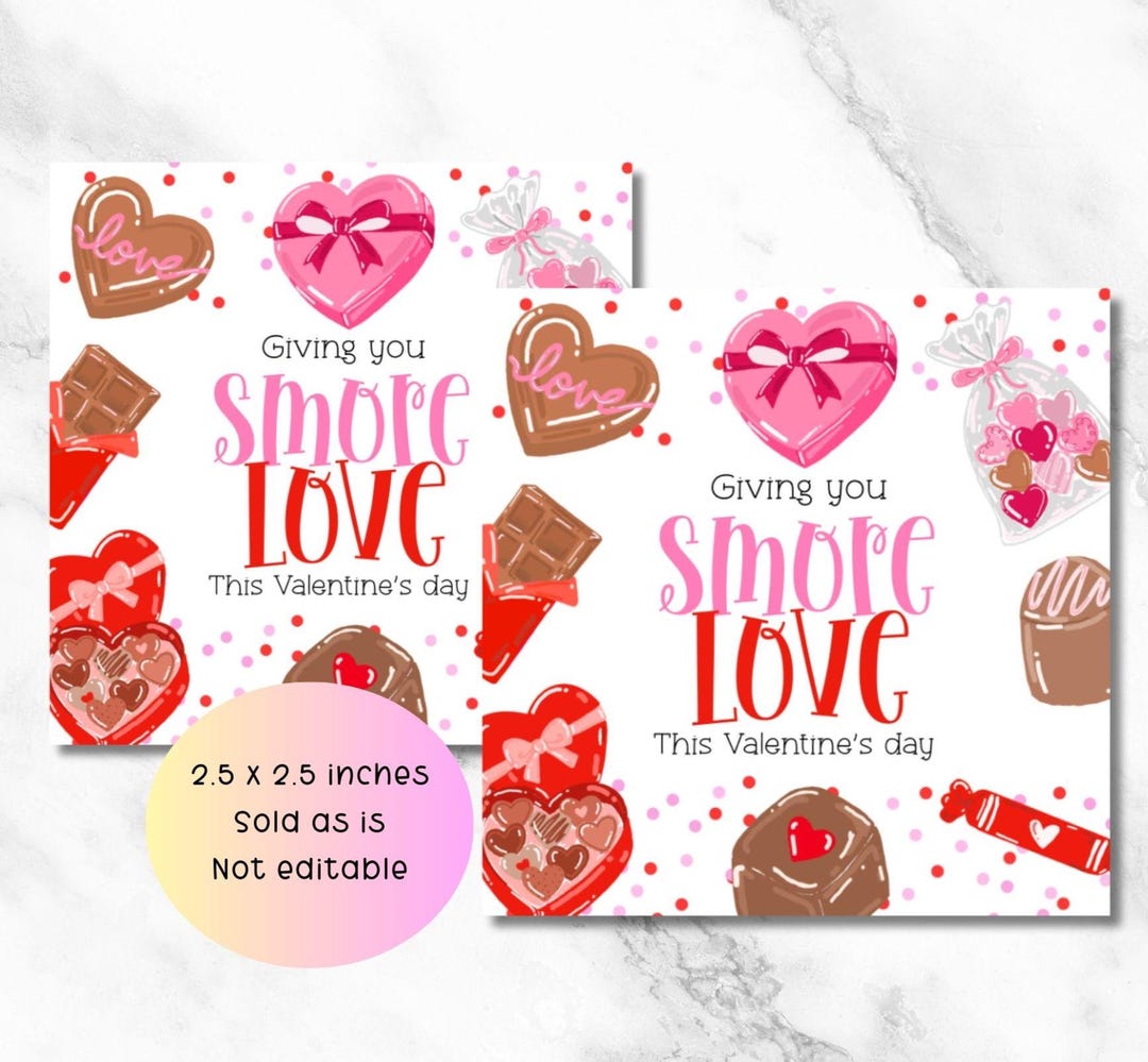 Valentines Day Printable Tag, Smore Love Printable Favor Tag - Etsy