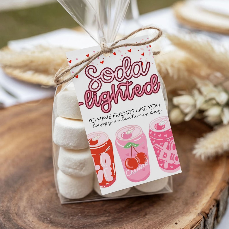 Sodalighted Valentines Soda Gift Tag, Soda Classroom Tag - Etsy