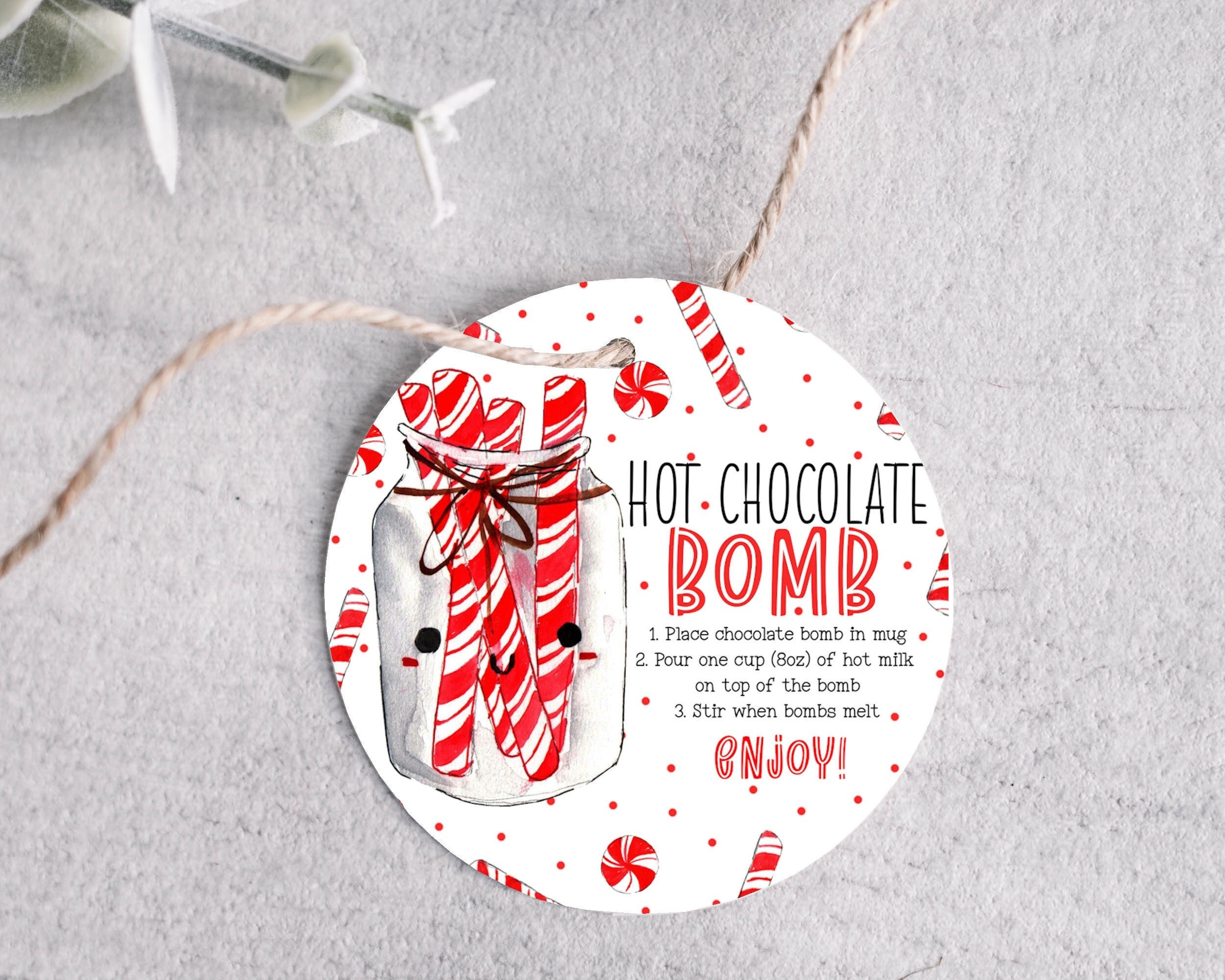 Hot Cocoa Bomb Tag Printable - Printable Bomb Tag - Holiday Hot Coco ...