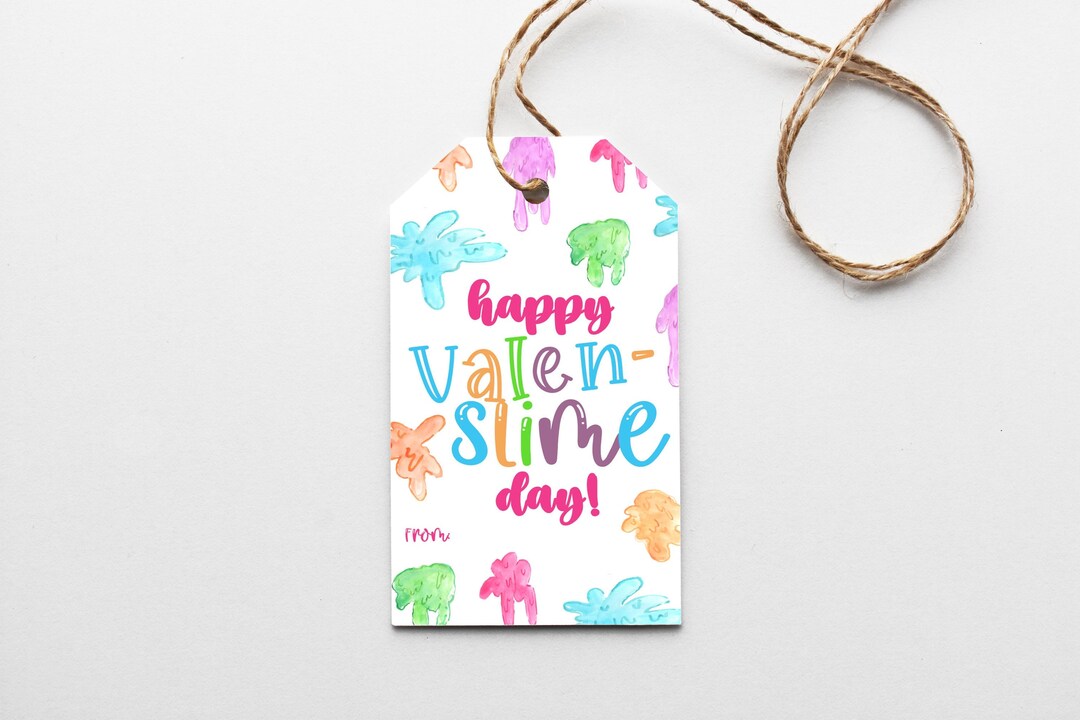 Valentines Day Printable Favor Tag - Valenslime Day Tag - Slime Favor ...