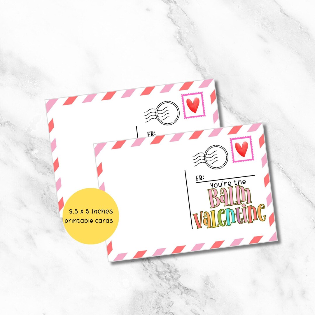 You're the Balm Valentine, Lip Balm Valentine, Postcard Valentine, Lip ...