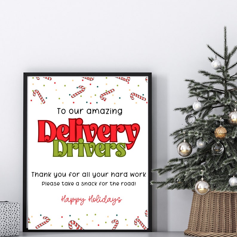 Delivery Driver Printable, Christmas Printable, Take a Snack, Delivery ...