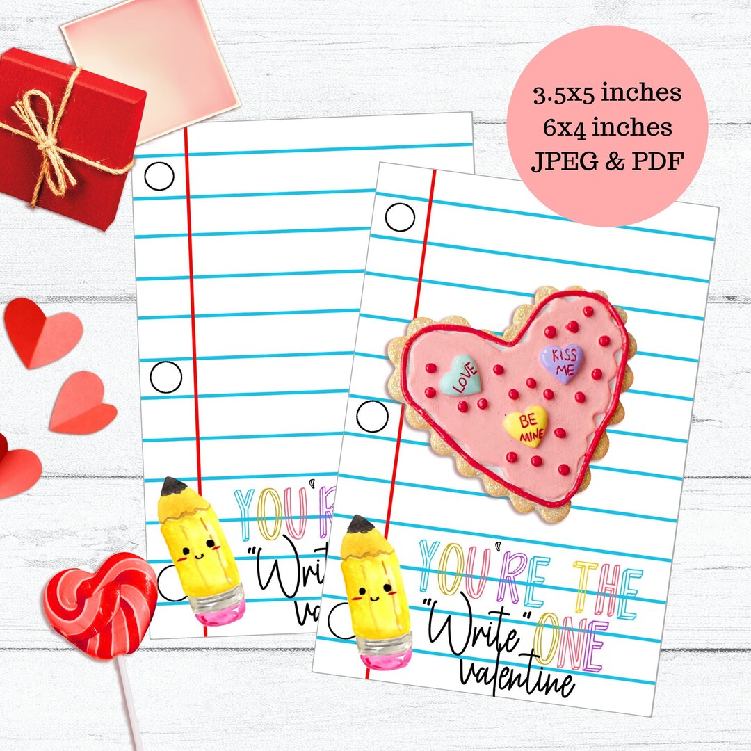Printable Valentine Cookie Card Printable - School Cookie Card ...