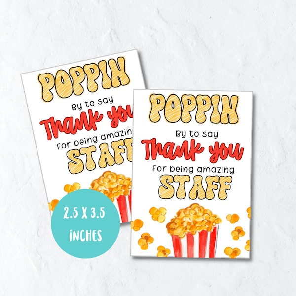 Popcorn Employee Appreciation Stickers - Etsy Australia