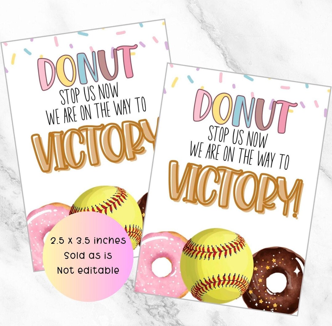 Donut Sports Gift Tag, Donut Stop Us Softball Gift Tag, Softball Game ...