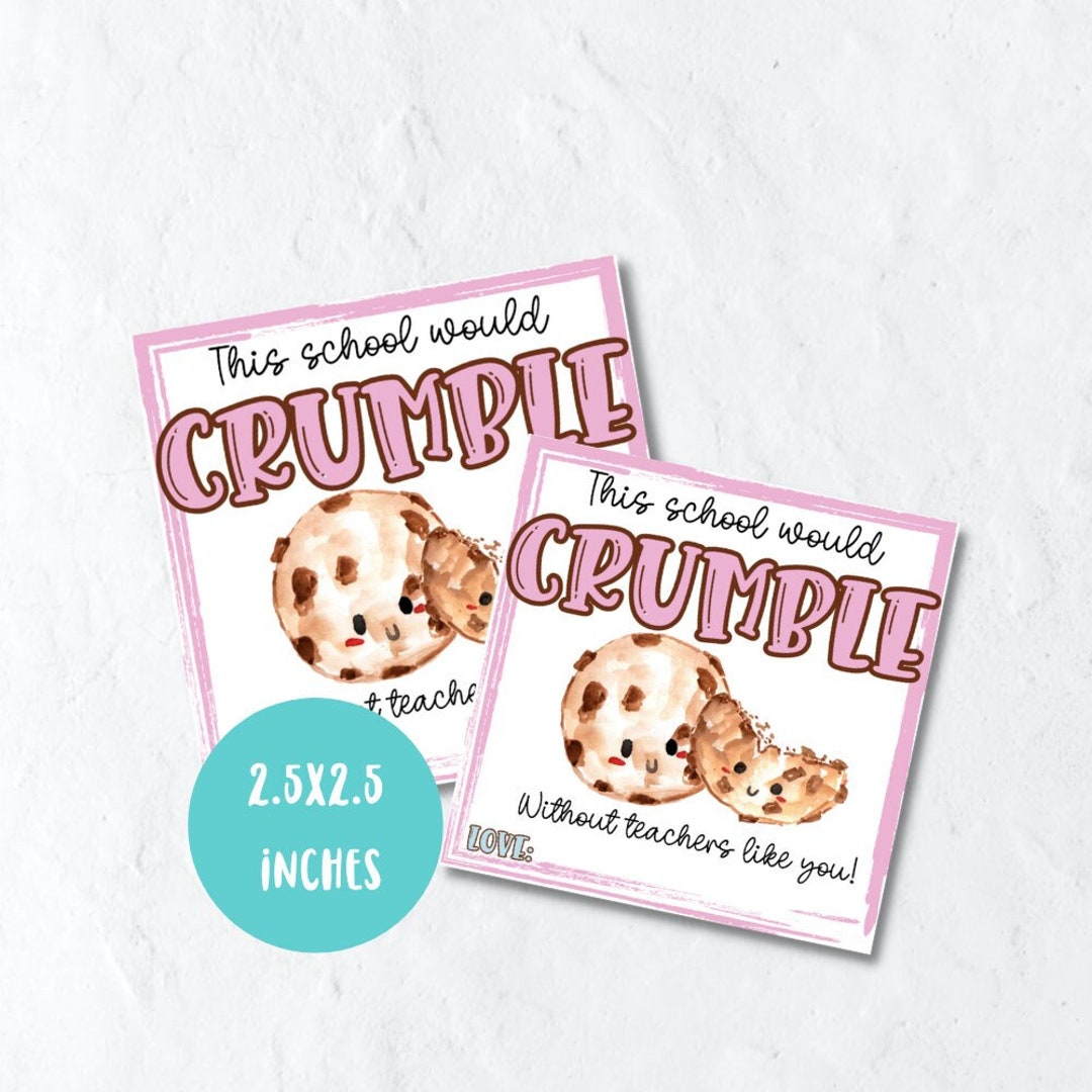 Pink Cookie Teacher Appreciation Gift Tag Printable, Pto Square Gift ...