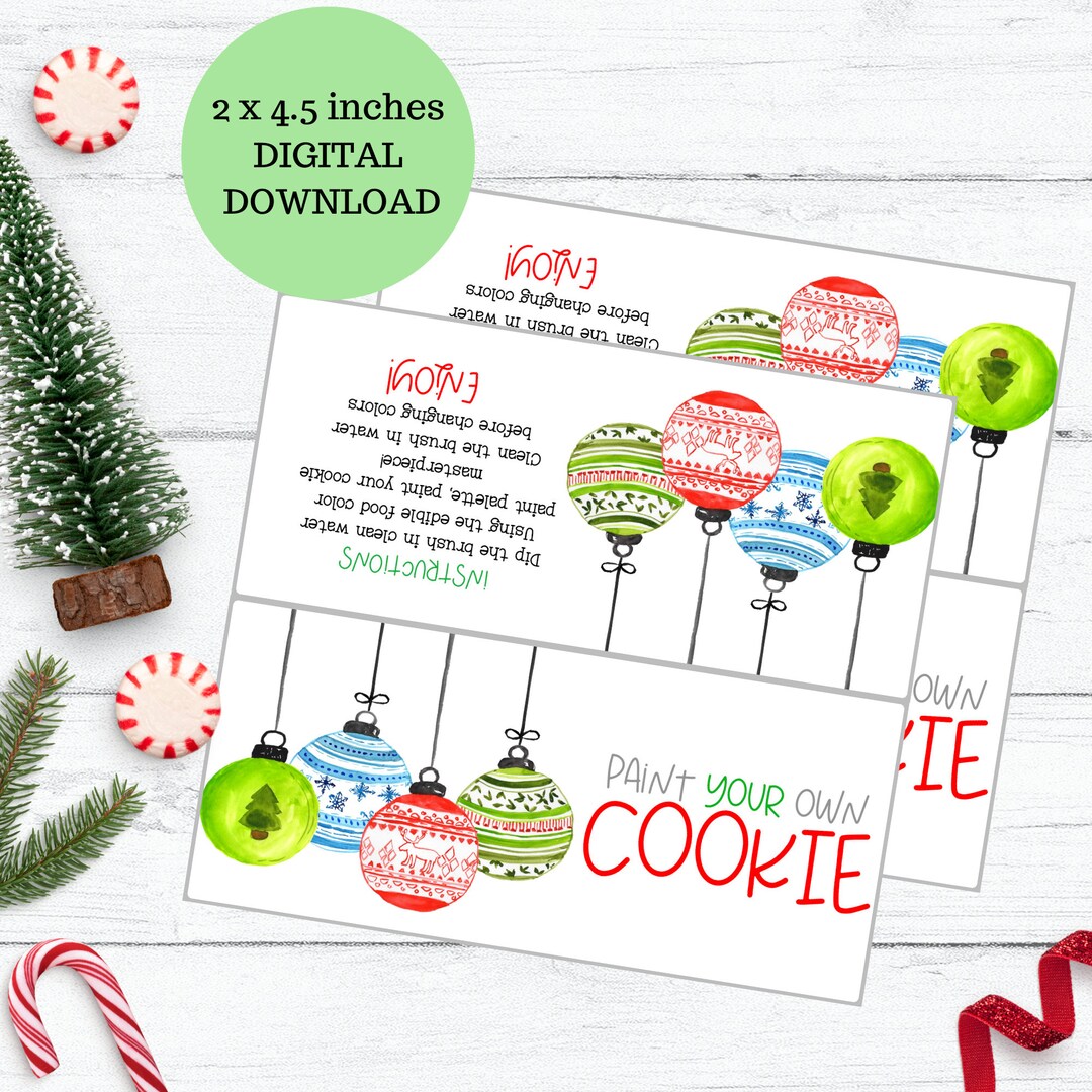 Printable Paint Your Own Cookie Treat Bag Topper - Cookie Bag Topper ...