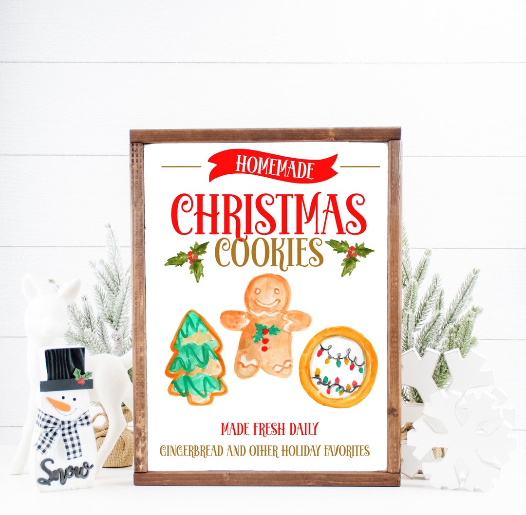8 X 10 Printable Christmas Cookie Sign Christmas Sign Holiday Cookie ...