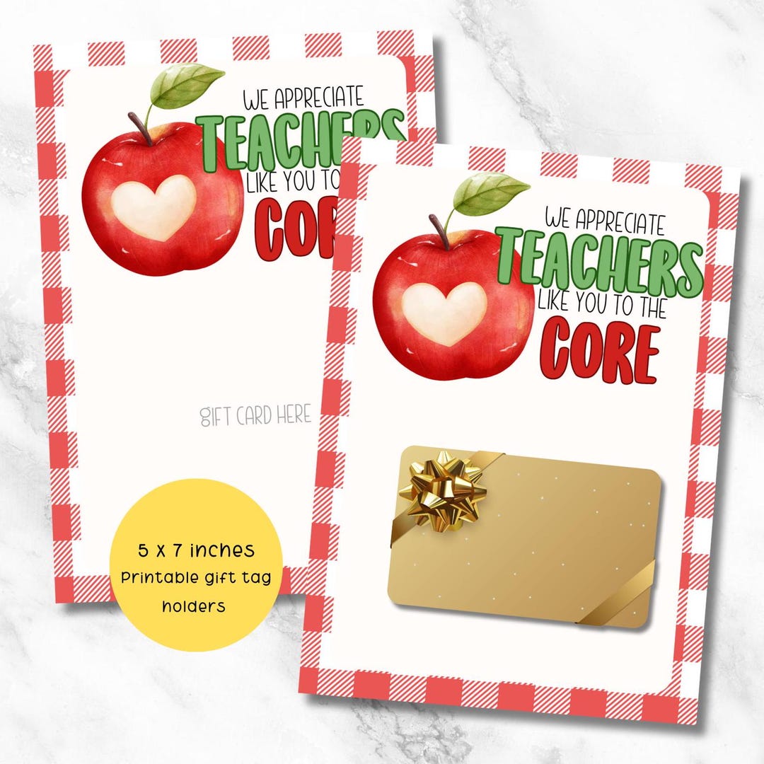 Apple Teacher Appreciation Week Gift Card Holder Printable,we ...