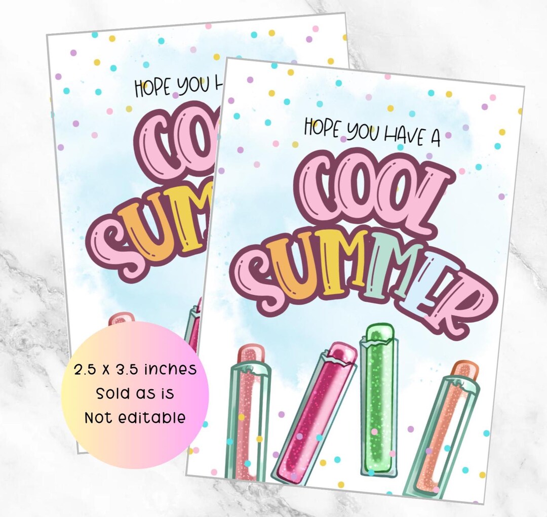 Ice Pop Tag, Summer Tag Gift Tag, Frozen Treat Gift Tag, Last Day of ...