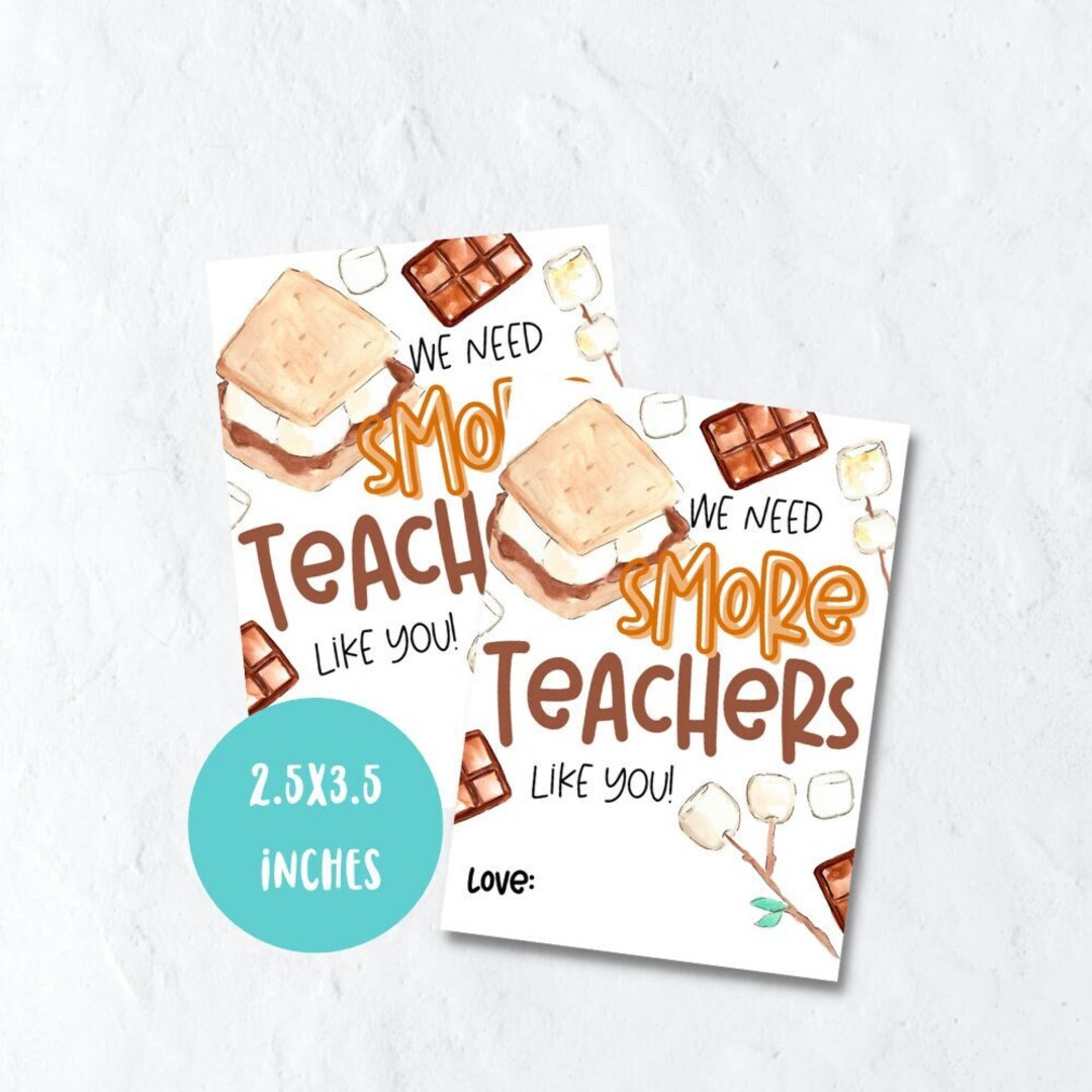 Smore Teacher Thank You Tag, Teacher Appreciation Week Printable Gift ...