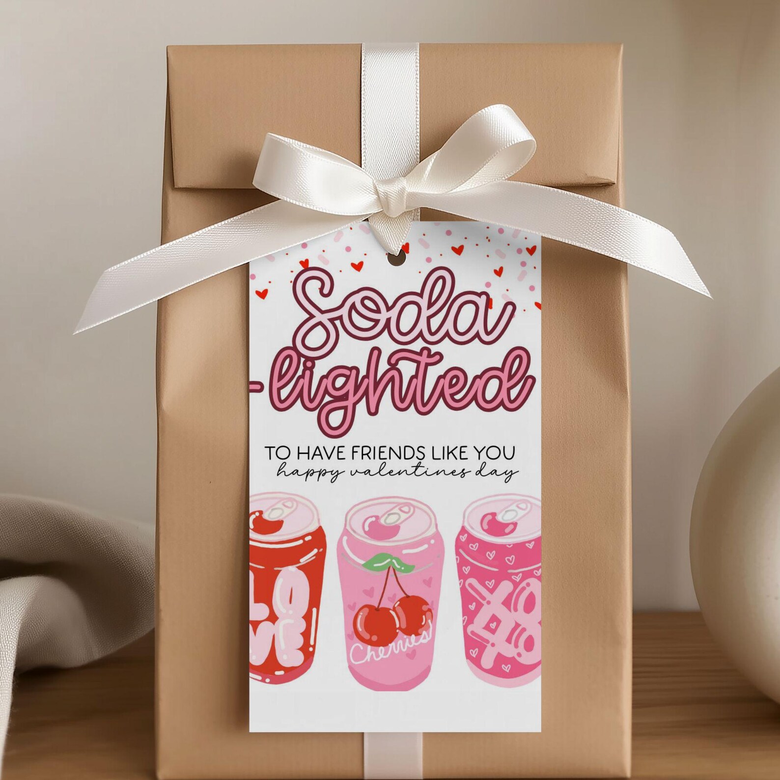Sodalighted Valentines Soda Gift Tag, Soda Classroom Tag - Etsy