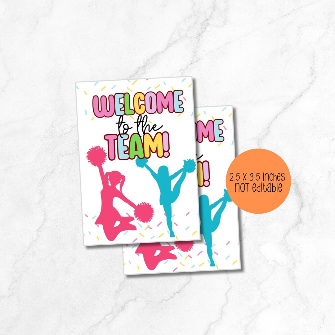 Cheerleading Cheerleader Printable Gift Tag, Welcome to the Team Tag ...