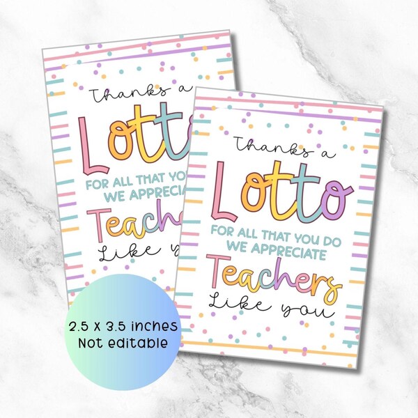 Teacher Appreciation Lottery - Etsy