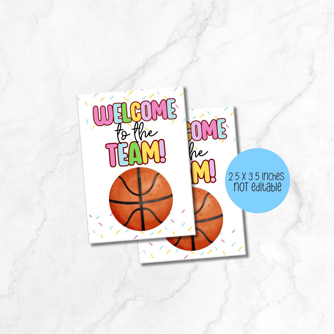 Basketball Snack Bag Tags, Welcome to the Team Tag ,sports Snacks ...