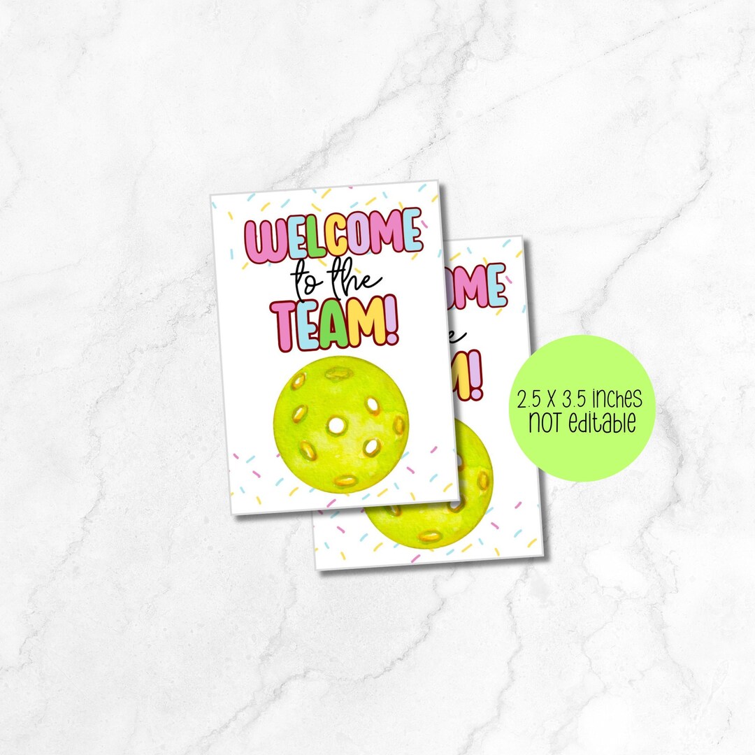Pickleball Gift Tag, Welcome to the Team Gift Tag, Post Game Snack ...