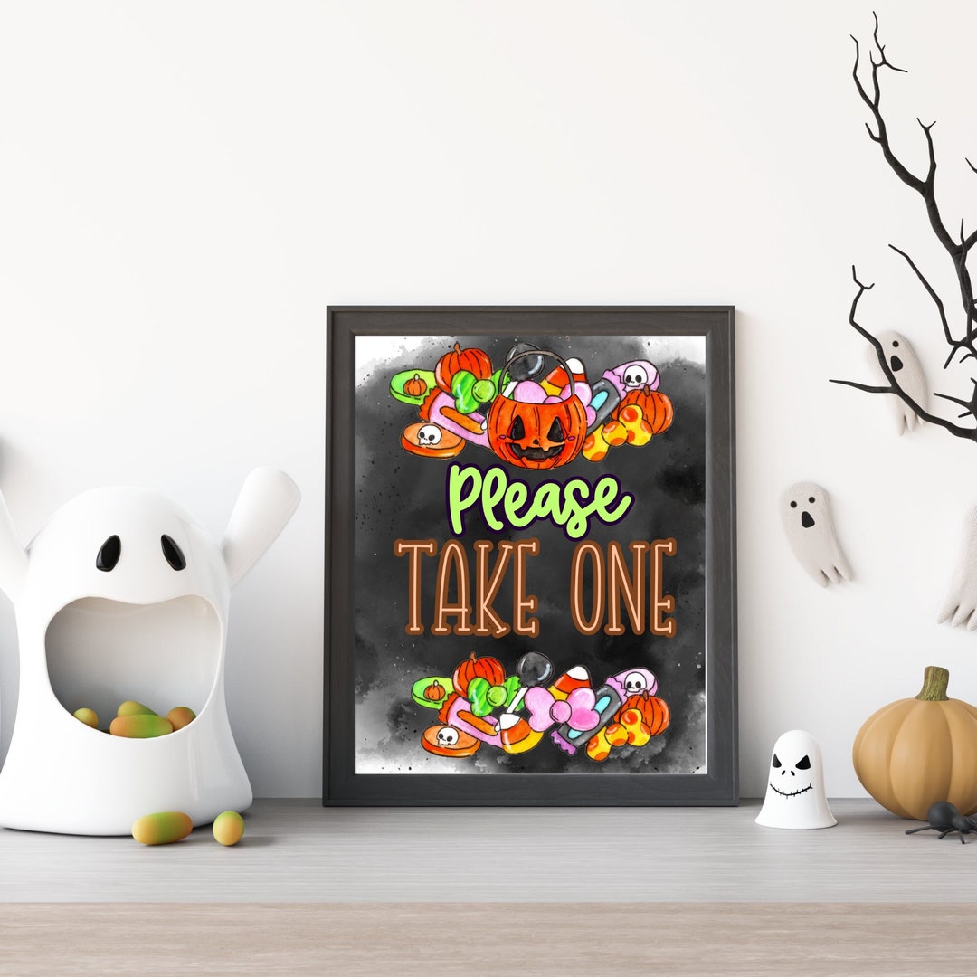 Halloween Candy Sign, Digital Download Please Take One Candy Sign ...