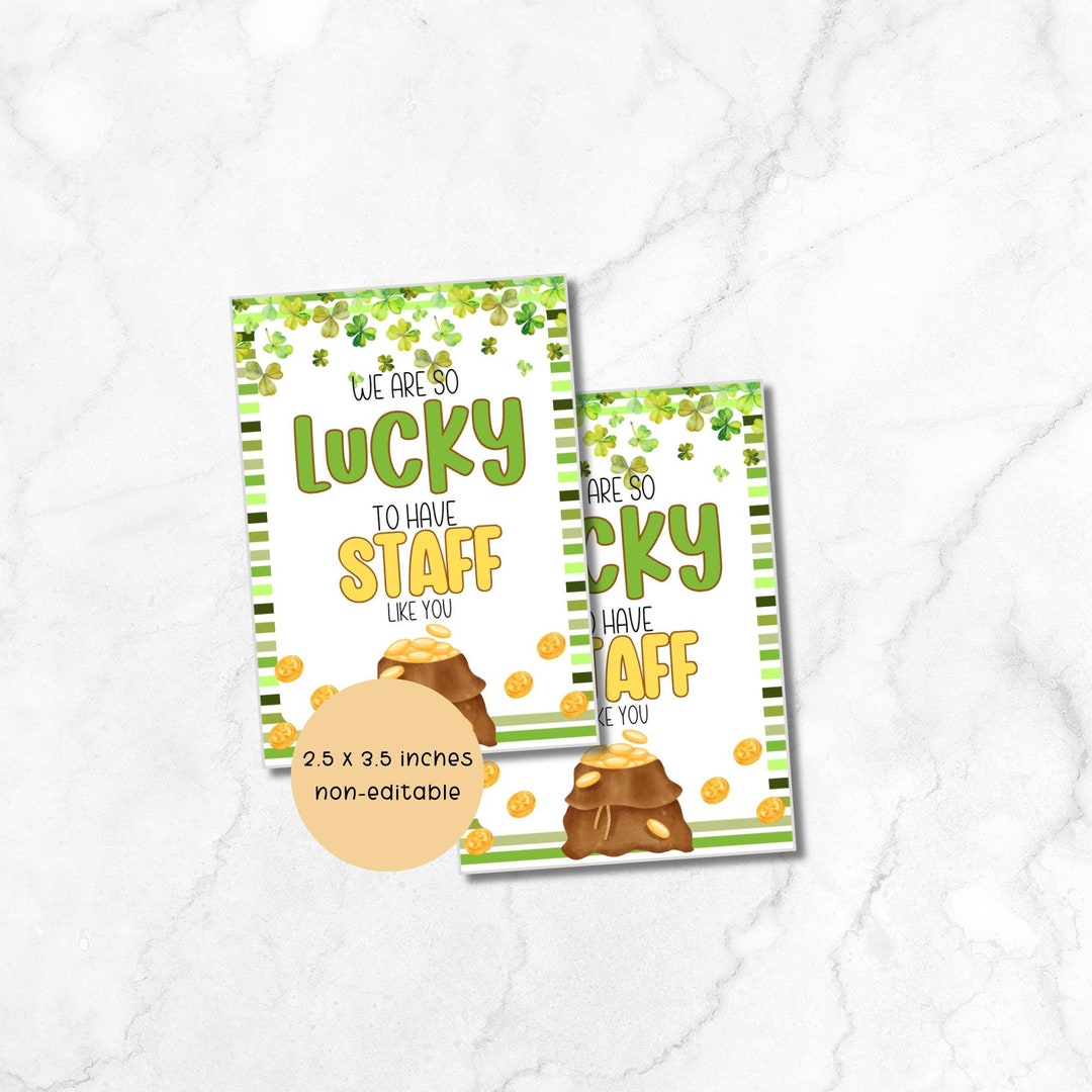 St Patricks Day Staff Gift Tag, Lucky to Have Staff Like You, Worker ...