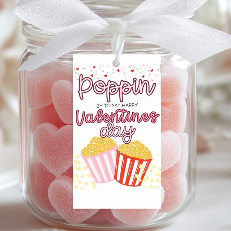Valentines Day Popcorn Tag Printable Digital Download - Etsy