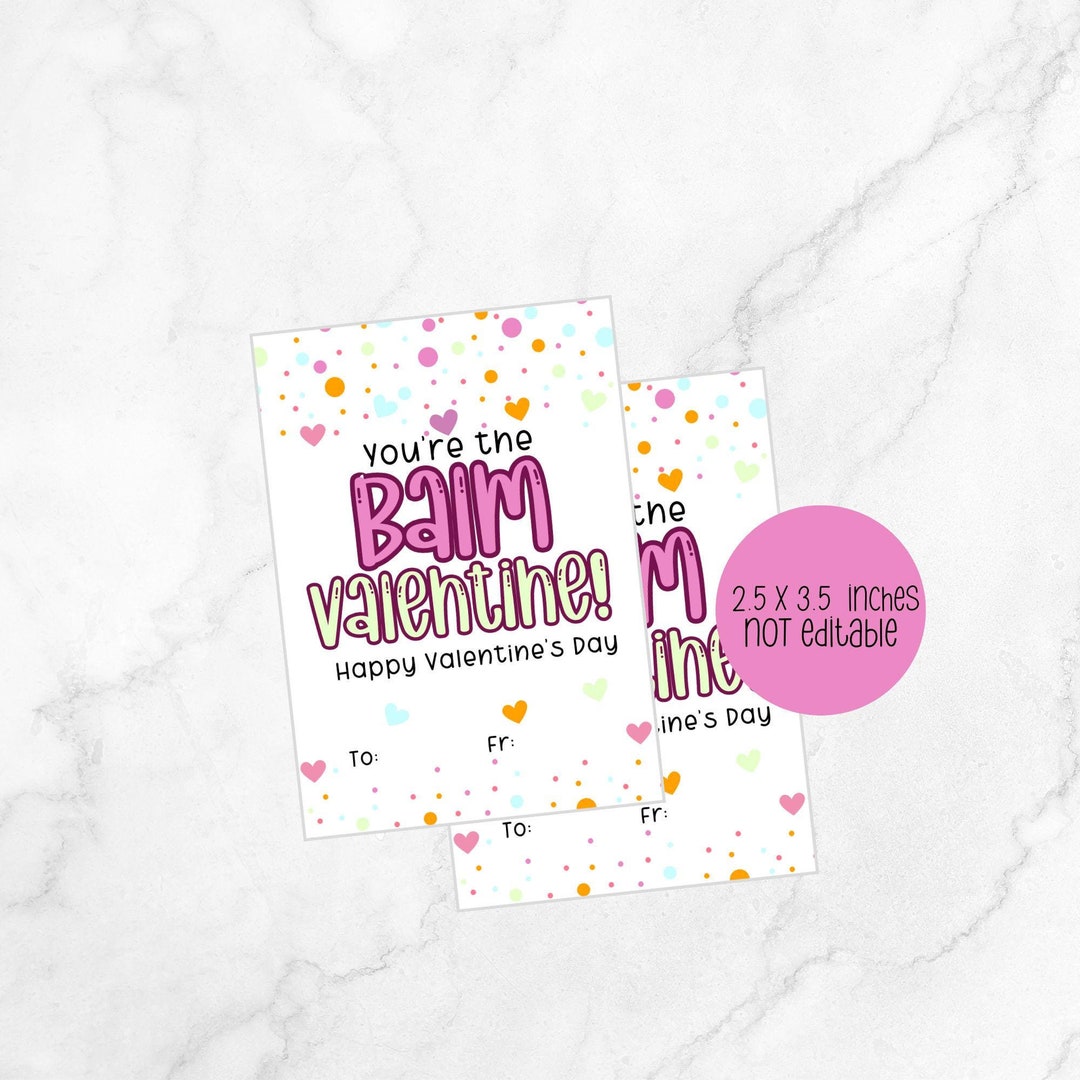 Lip Balm Valentines Day, Valentines Day Printable, Digital Download Tag ...