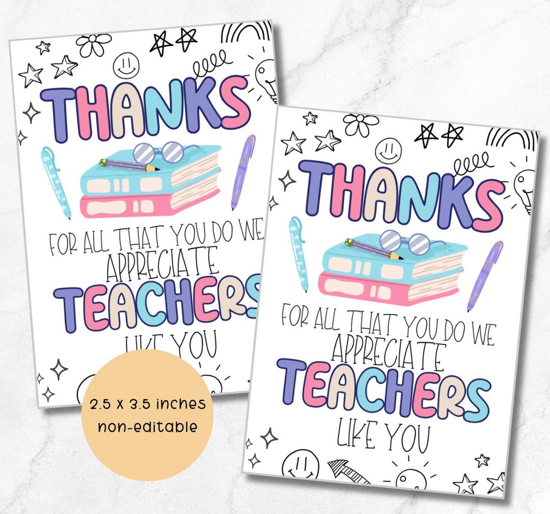 Teachers Appreciate Week Printable Tag, Thank You Tag, Teacher and ...