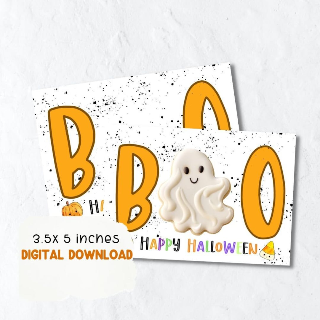 Halloween Cookie Card, Printable Halloween Card, Cookie Printable ...