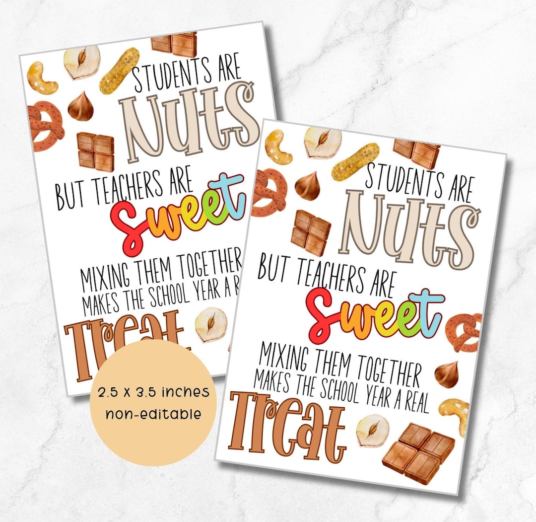 Teacher Appreciation Week, Trail Mix Gift Tag, Printable Trail Mix Tag ...