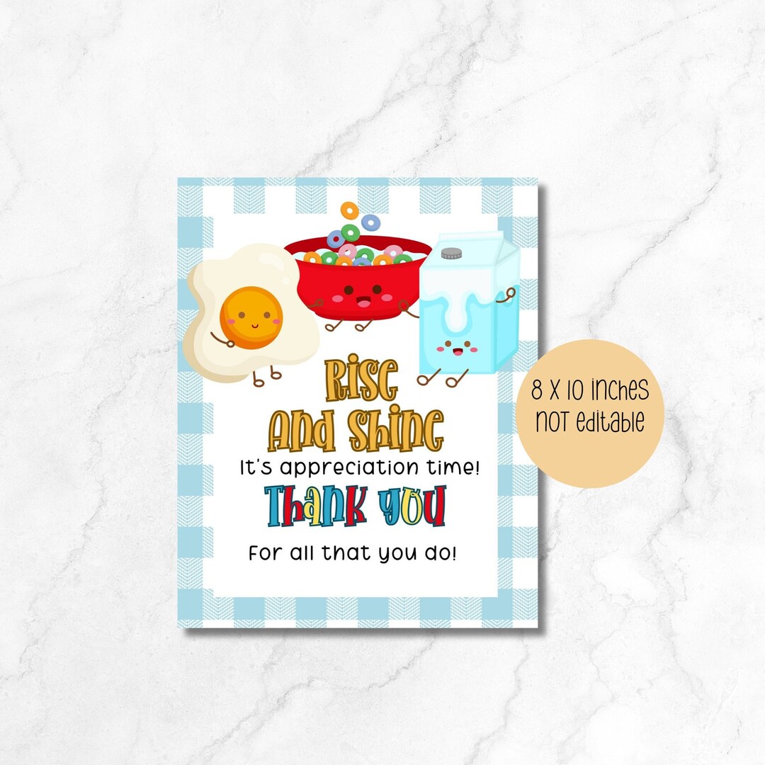 Pink Breakfast Teacher Appreciation Sign, Teacher Appreciation Sign 8 X ...