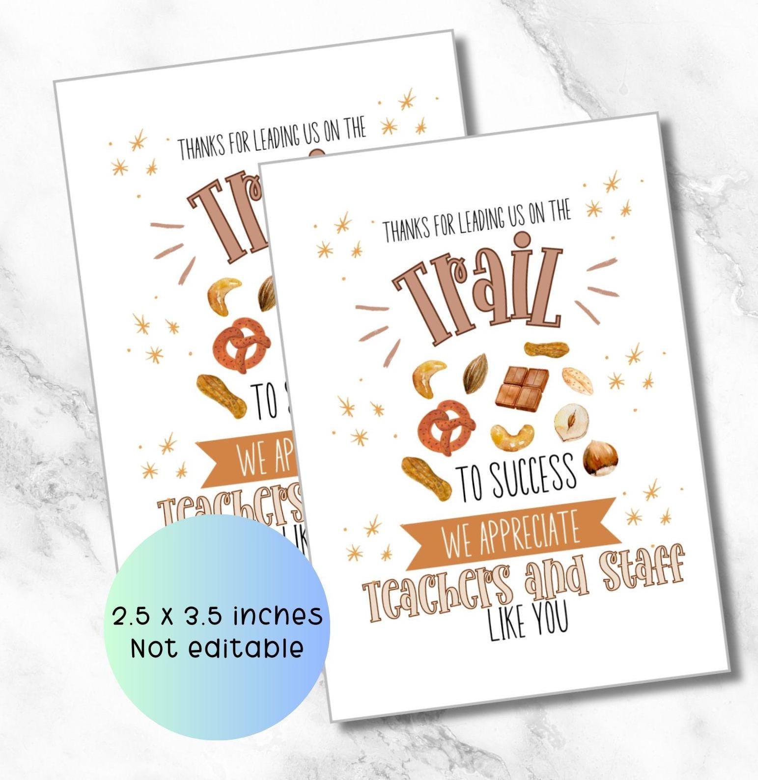Teacher Appreciation Week Tag, Trail Mix Gift Tag, Homemade Trail Mix ...