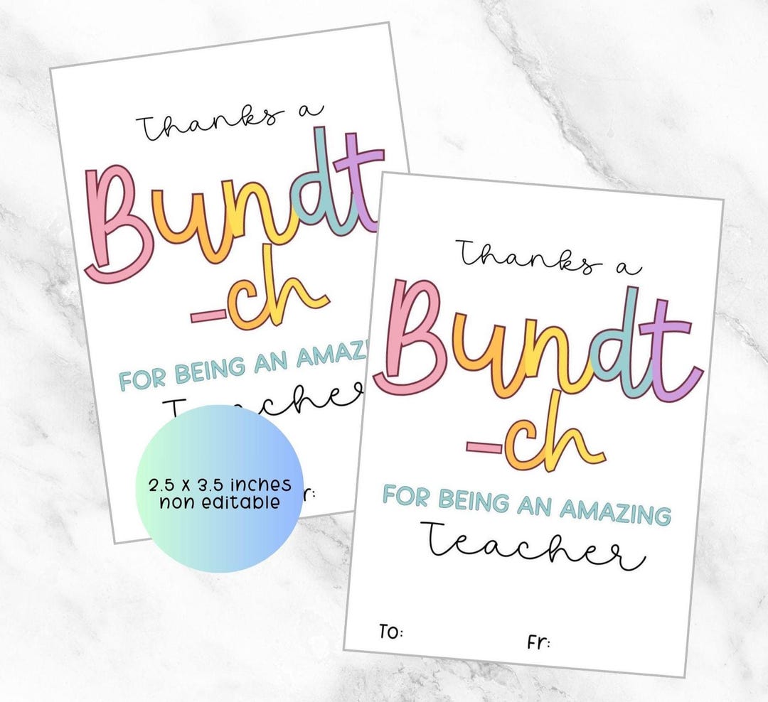 Teachers Appreciation Week Tag,thanks a Bundtch for Being an Amazing ...