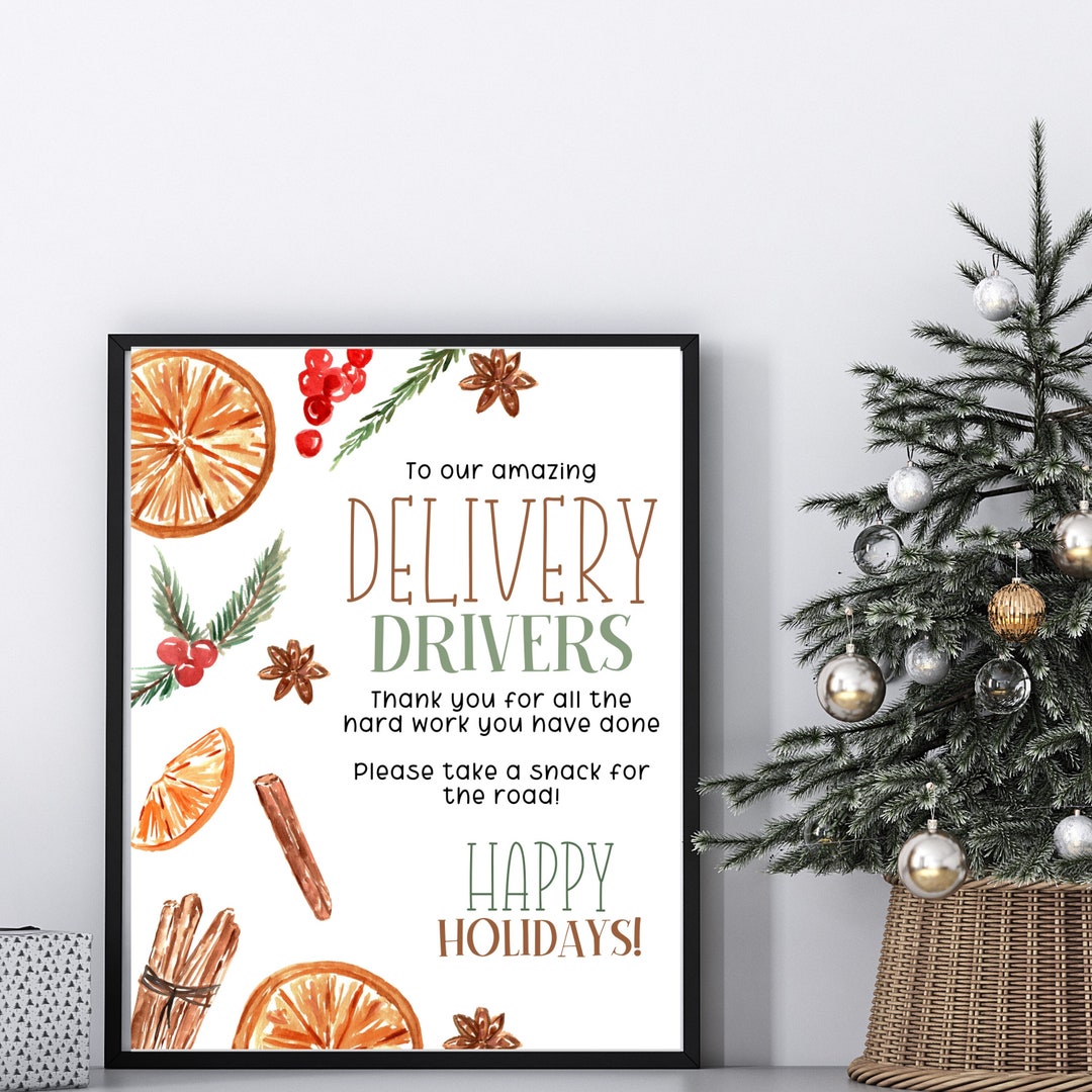 Printable Delivery Driver Car Sign, Take a Snack Printable, Mail ...