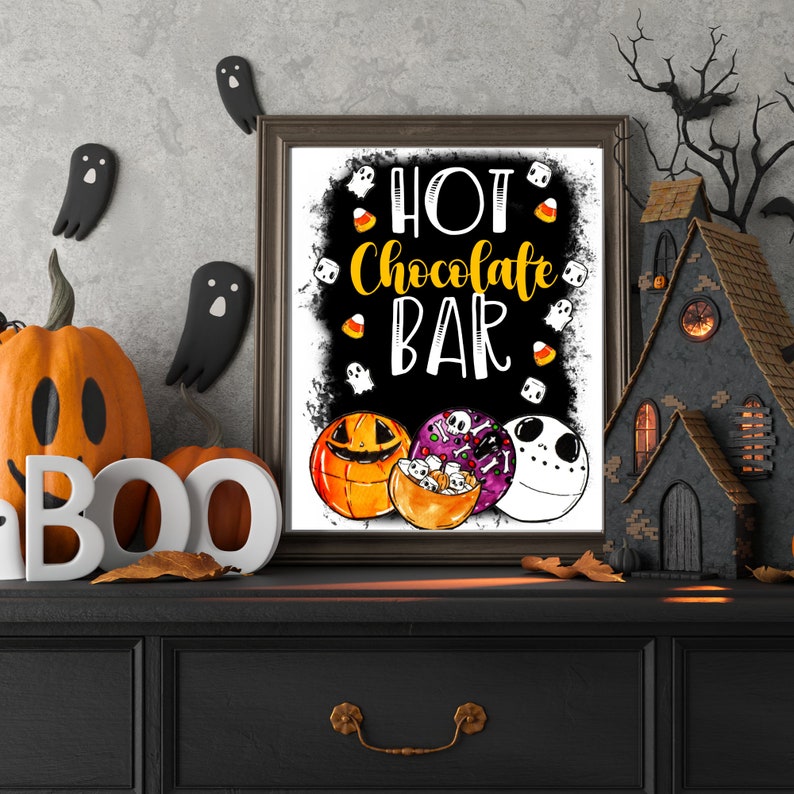Halloween Hot Chocolate Bar Sign 8 X 10 Inch Printable Sign - Etsy