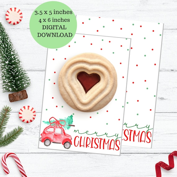 Printable Christmas Cookie Card Holiday Mini Cookie Card - Etsy