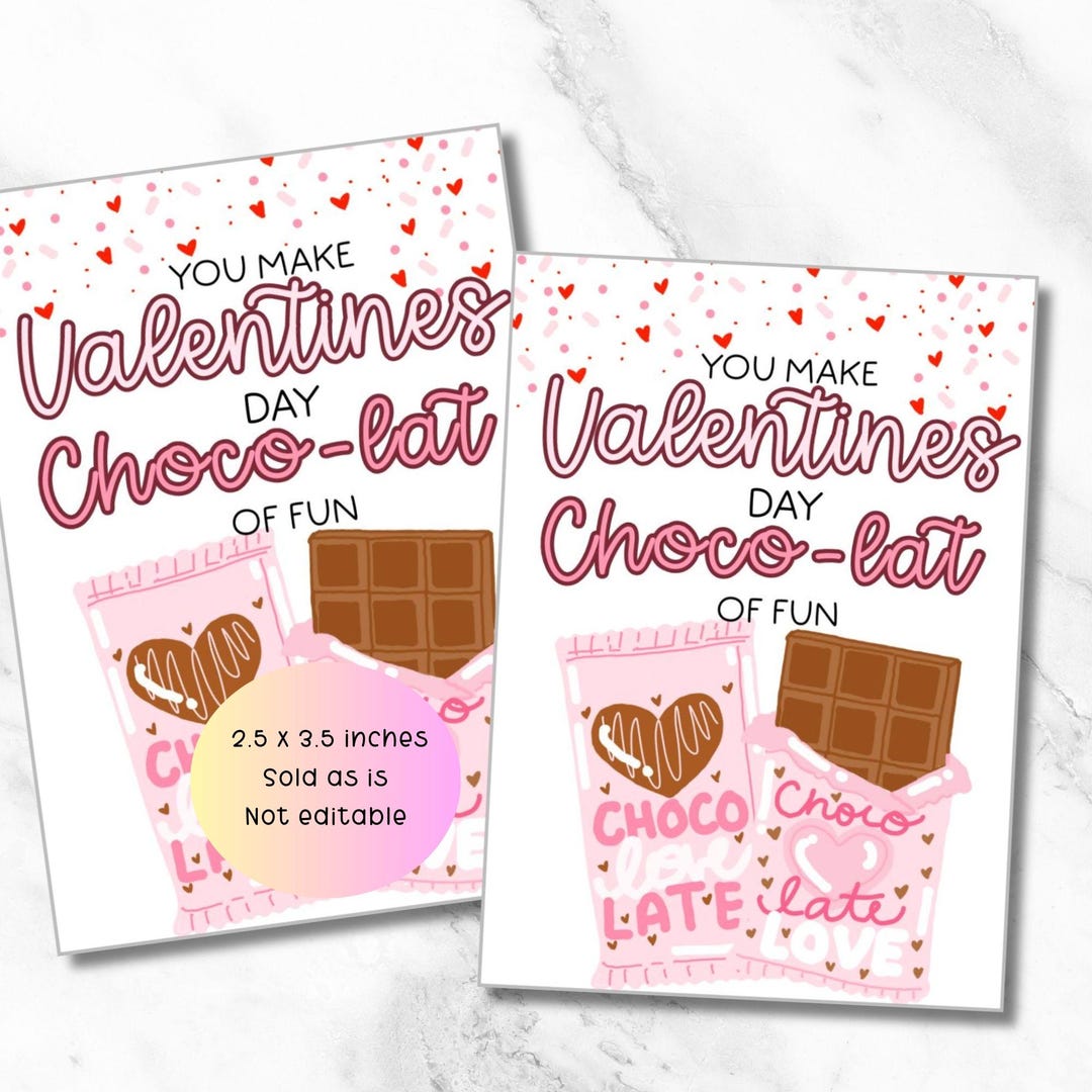 Chocolate Valentines Appreciation Gift Tag (digital Download) - Etsy