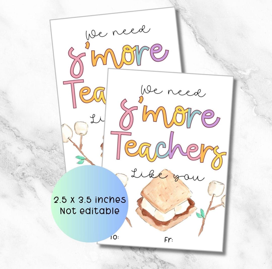 We Need Smore Teacher Gift Tag, Printable Tag, PTO Gift Tag, Teacher ...