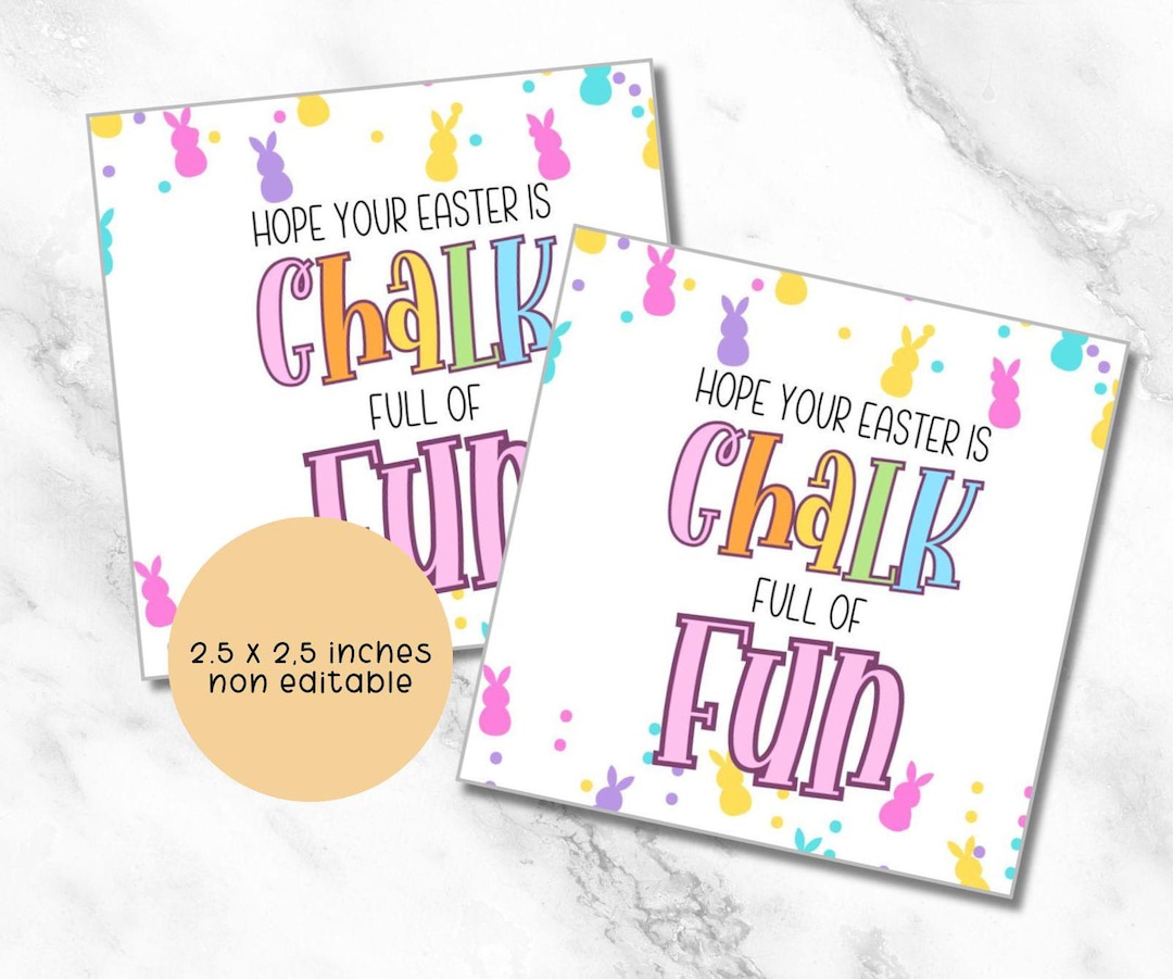Mini Easter Tag Printable, Easter Chalk Gift Tag, Hope Your Easter is ...