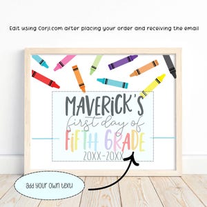First Day of First Grade Sign, Back to School Sign Photo Prop, Instant ...