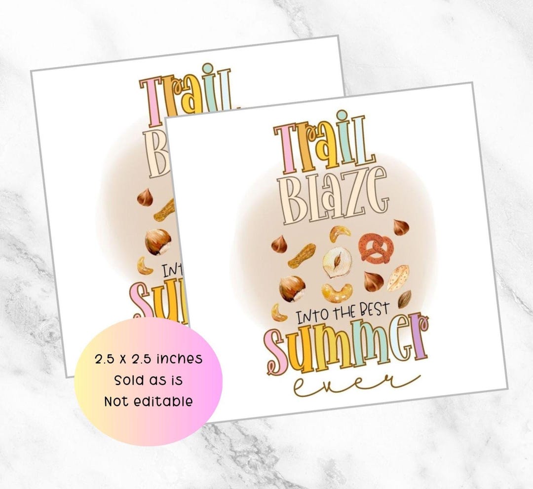 Trail Mix Gift Tag, Last Day of School, Summer Gift Tag, End of School ...