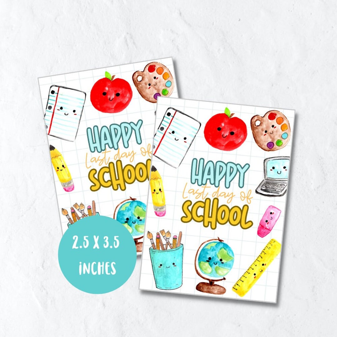 Last Day of School Gift Tag Printable, Last Day of School Digital ...