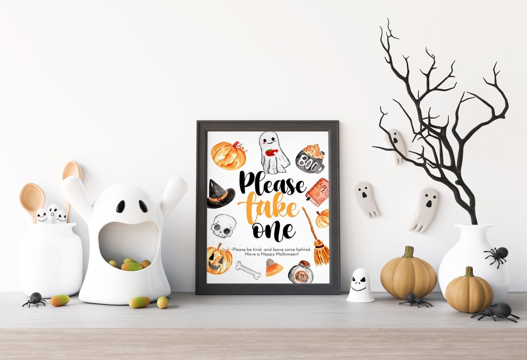 Halloween Candy Sign - Outdoor Halloween Wall Art - Please Take One ...