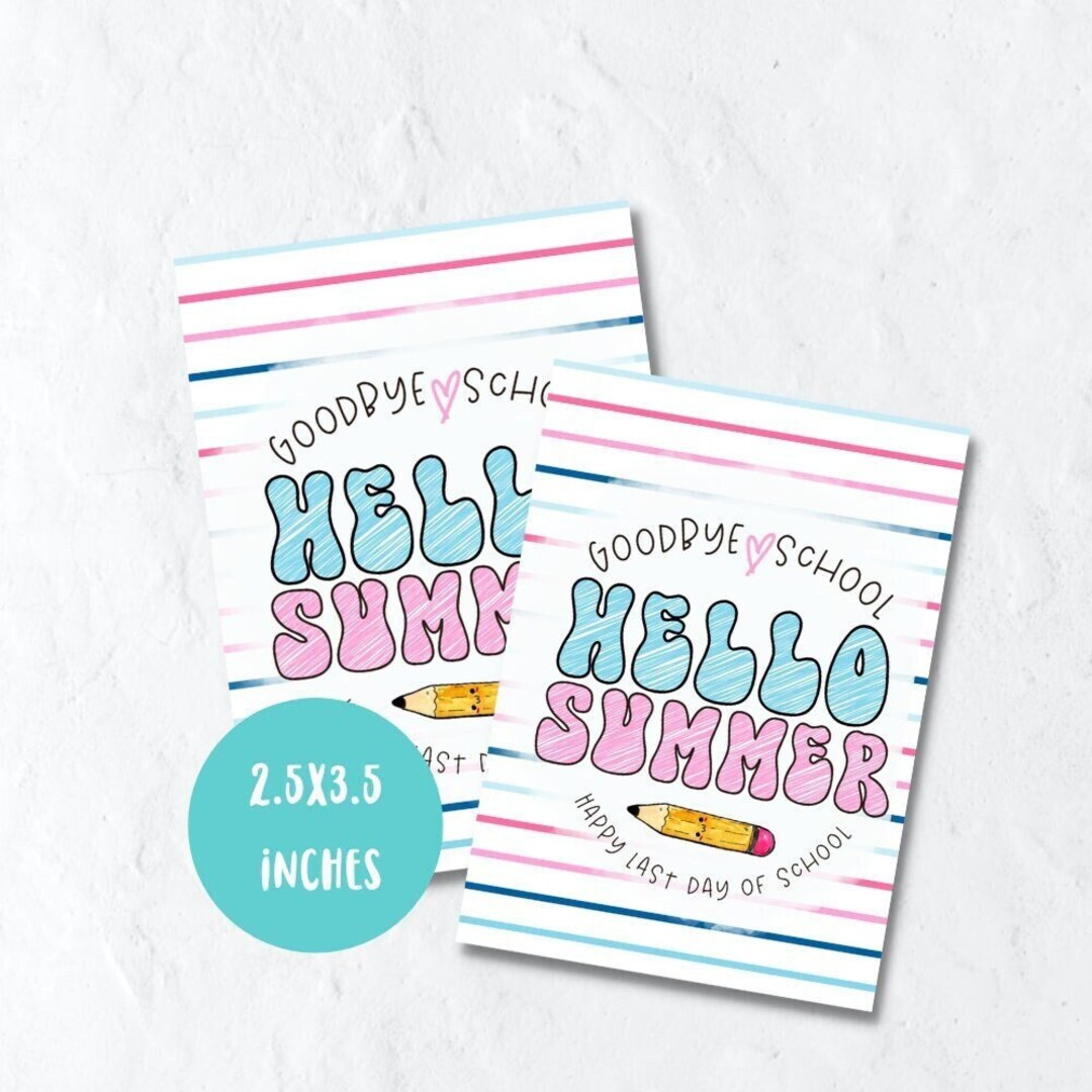 End of School Year, Summer Gift Tag, Classmate Gift Tag, Printable ...