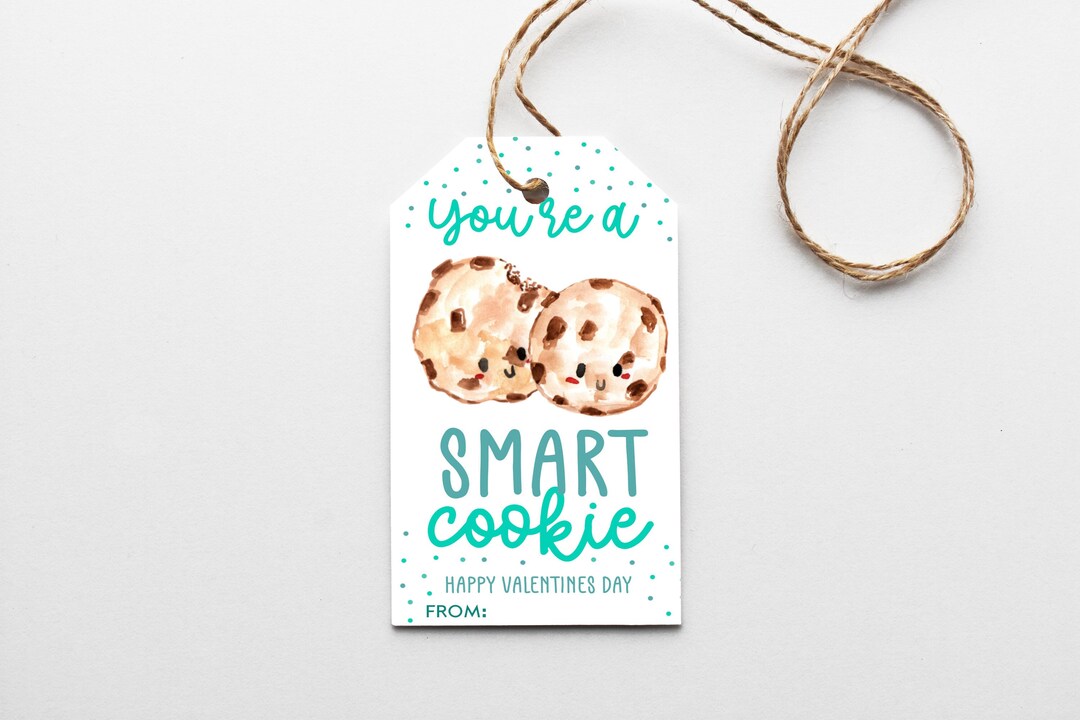 Printable Valentines Tag - Smart Cookie Valentines Favor Tag ...