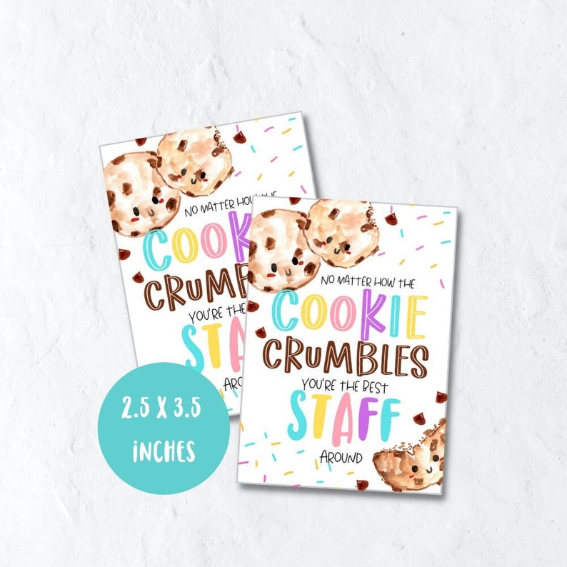 Cookie Appreciation Gift Tag Printable Staff Employee - Etsy