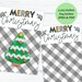 Printable Christmas Cookie Card - Plaid Holiday Mini Cookie Card ...