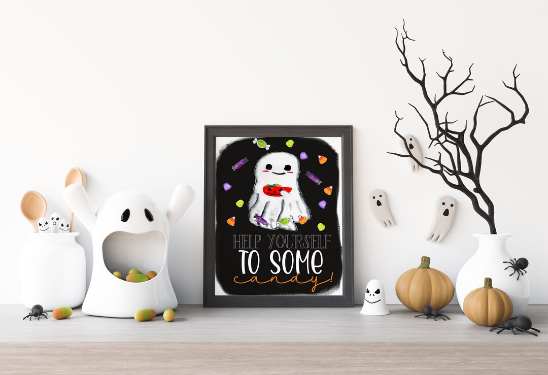 Halloween Candy Sign - Halloween Wall Art - Please Take Some Candy Sign ...