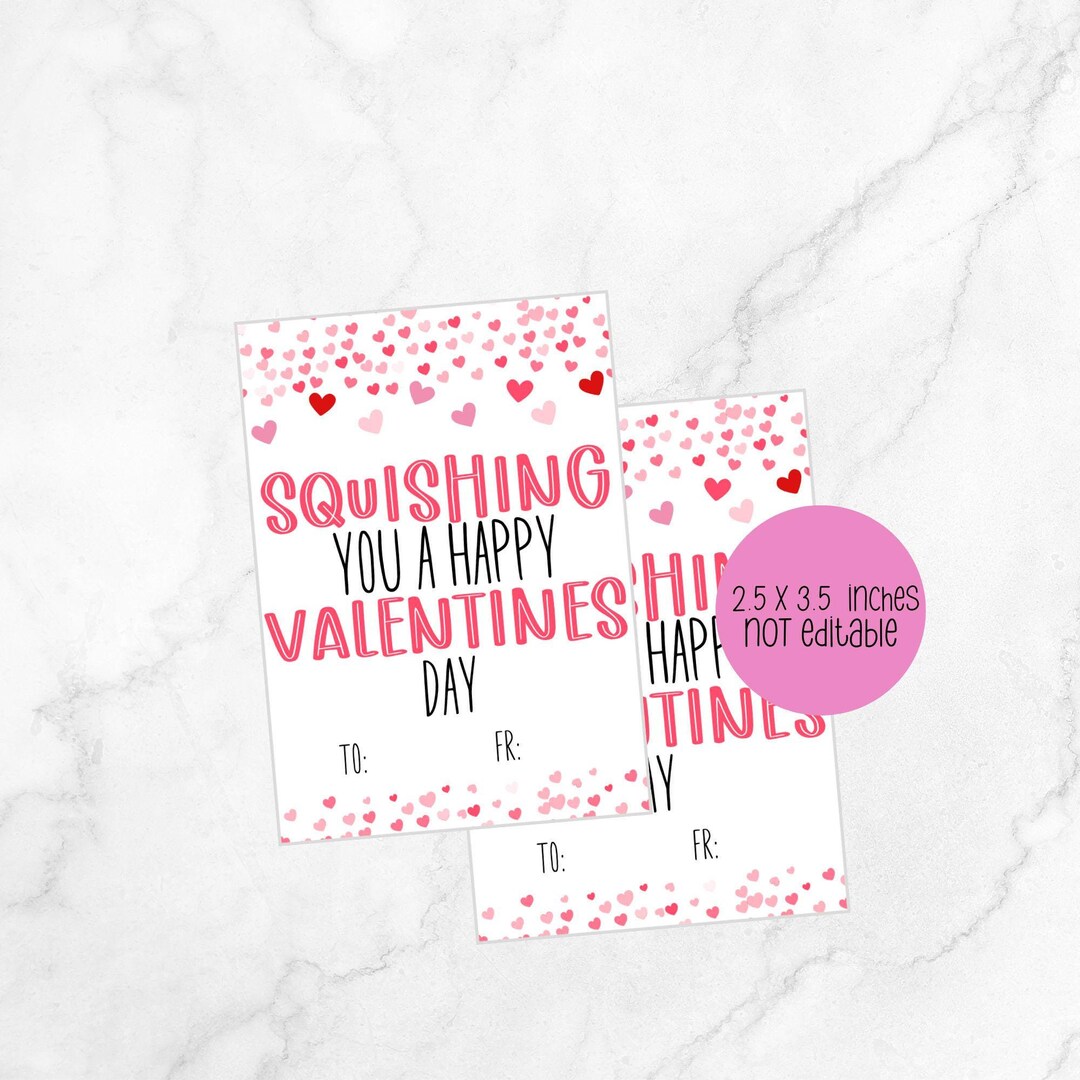 Squishing You a Happy Valentines Day, Valentines Day Digital Download ...